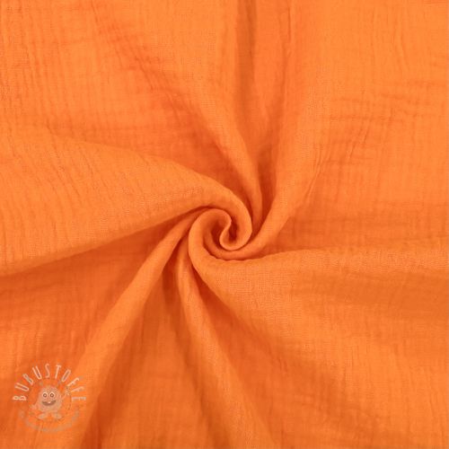 Double gauze/musselin neon orange | Bubustoffe.at